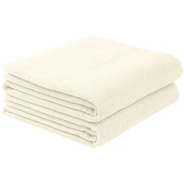 Duschtücher Schiesser "Turin aus 100% Baumwolle in dezenter Reiskornoptik", weiß (sanftes weiß), B:70cm L:140cm, Frottier, Frottier, Handtücher, MADE IN GREEN by OEKO-TEX