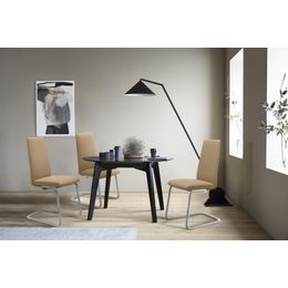 Polsterstuhl stressless "Laurel", beige (sand paloma, chrom glänzend), B:53cm H:105cm T:60cm, Leder PALOMA: PALOMA ist ein durchgefärbtes Semianilin-Möbelleder mit natürlicher Narbung., Stühle, High Back, Größe M, mit Beinen aus Stahl in Chrom glänzend