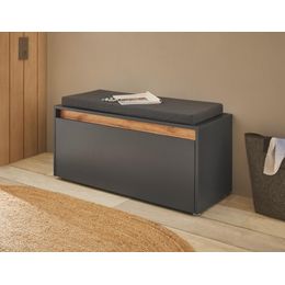 Polsterbank Inosign "GiRON/CiTY, Garderobenbank mit Klappe, Sitzbank in vier Farben", grau (anthrazit), B:100cm H:50cm T:40cm, FSC-zertifizierter Holzwerkstoff, Sitzbänke, viel Stauraum, Platz für ca. 8 Paar Schuhe, 100 cm breit