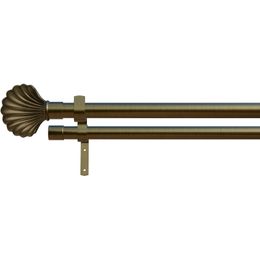 Gardinenstange Indeko "Volterra", gold (altmessingfarben), L:130cm Ø:16mm, Eisen, Gardinenstangen