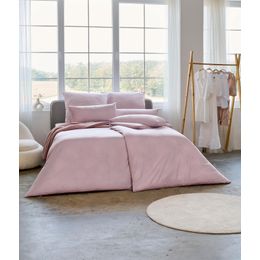 Bettwäsche Estella "PIPPA", rot (rosenholz), B/L: 135cm x 200cm, 1 Stk., 1 Stk., Mako-Interlock-Jersey, B/L: 80cm x 80cm, 2 Stk., Mako-Interlock-Jersey, Obermaterial: 100% Baumwolle, Bettwäsche, ABSOLUT BÜGELFREI