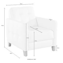 Sessel exxpo - SOFA FASHION "Elio, Loungesessel, aufwendige Detailverarbeitung, bequem und modern", grau (anthrazit), B:76cm T:90cm, Luxus-Kunstleder;NaturLEDER (echtes Rindsleder) in Sitz und Rücken. Korpus in passendem Kunstleder SOFTLUX bezogen, Sessel, Einzelsessel, hoher Sitzkomfort für entspannende Momente