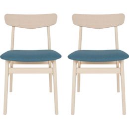 Esszimmerstuhl HAMMEL FURNITURE "Findahl by Hammel Mosbøl", blau (türkis), B:48cm H:79cm T:46cm, Massivholz, Stoff, Stühle, (Set, 2/4 Stk), Massivholz, gepolsterte Sitzfläche, versch. Farben