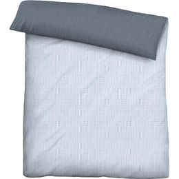 Wendebettwäsche Biberna "Combinate in Gr. 135x200, 155x220 oder 200x200 cm", blau (blau, punkte), B/L: 155cm x 220cm, 1 Stk., 1 Stk., Mako-Satin, B/L: 80cm x 80cm, 2 Stk., Mako-Satin, Obermaterial: 100% Baumwolle, Bettwäsche, Bettwäsche aus Baumwolle, zeitlose Bettwäsche mit Wendeoptik
