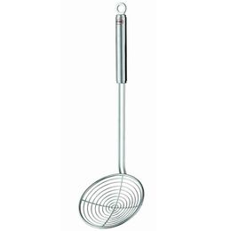 Rösle Seihlöffel RÖSLE, silber (edelstahlfarben), Ø:14cm, Edelstahl, Kochlöffel, Rundgriff mit Aufhängeöse, Edelstahl 18/10, spülmaschinengeeignet