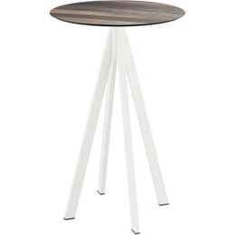 Klapptisch Essentials "Infinity", weiß (weiß, tropical wood, weiß), B:70cm H:109,2cm T:70cm, Stahl/HPL Tischplatte, Tische, in verschiedenen Ausführungen