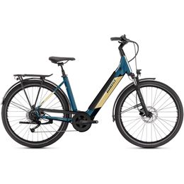 E-Bike GHOST "E-Teru B Essential Low EQ" Gr. 50, blau (beige, blau), Elektrofahrräder, 50cm, 27,5 Zoll (69,85cm), Pedelec, Elektrofahrrad für Damen u. Herren