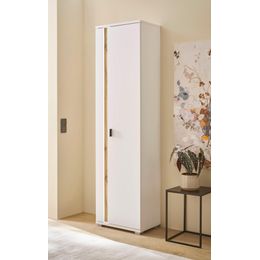 Mehrzweckschrank Inosign "LONG ISLAND", weiß (weiß, eiche), B:55cm H:200cm T:35cm, Holzwerkstoff, Schränke, in moderner Trendfarbe,inklusive senkrechter Beleuchtung,Breite 55 cm
