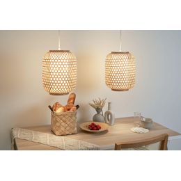 PAULEEN Pendelleuchte "Woody Delight", beige, 1, Ø 30cm H: 38cm, 1 Stk., Leuchten, E27