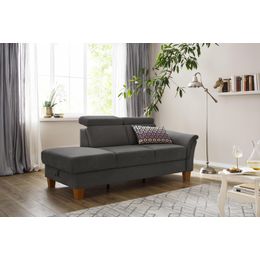 Recamiere Home Affaire "Conville", braun (espresso), B:194cm H:84cm T:93cm, 100% Polyester, Sofas, Recamiere, incl. Kopfteilverstellung, Federkern, wahlweise mit Bettkasten