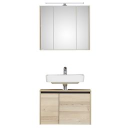 Badmöbel-Set SAPHIR "Quickset 393", beige (polar pinie quer nb), Kastenmöbel-Sets