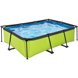 Framepool EXIT, grün, B:150cm H:65cm L:220cm, Schwimmbecken, BxLxH: 150x220x65 cm, mit Kartuschenfilter