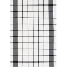 Geschirrtuch stuco "karo", schwarz (schwarz, weiß), B:50cm L:70cm, 100% Baumwolle, Geschirrtücher