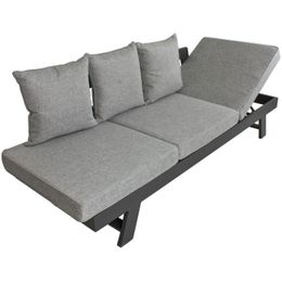 Loungesofa Garden Pleasure "DONNA", schwarz (schwarz, grau), B:210cm H:65cm T:73cm, Sofas