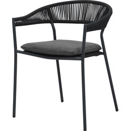 Gartenstuhl Best "Sebastian", grau (anthrazit), B:54cm H:76cm T:57cm, Stahl, Stühle, Outdoor Dining Stuhl
