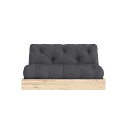 Schlafsofa Karup Design "Flip Sofabed, Made in Europe, mehrere Farben, vielseitig einsetzbar", grau (dunkelgrau), B:145cm H:83cm T:98,5cm, Bezug: 80% Baumwolle, 20% Polyester, Sofas, Schlafsofa, inkl. handgefertigte Futonmatratze, FSC-zertifiziertes Massivholz