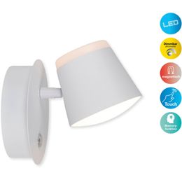Näve NÄVE LED Wandleuchte "Tondo", weiß, 1, Ø 8,4cm H: 12cm, 1 Stk., Leuchten, magnetisch, Akku Aufladung per USB-C Kabel, dimmbar per touch, Memory