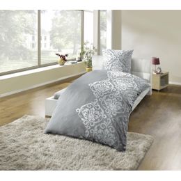 Bettwäsche Kinzler "Polycotton Flanell Bettwäsche", grau, B/L: 155cm x 220cm, 1 Stk., 1 Stk., Polycotton, B/L: 80cm x 80cm, 2 Stk., Polycotton, Obermaterial: 65% Baumwolle, 35% Polyester;trocknergeeignet;chemische Reinigung nicht erlaubt;Bügeln bei mittlerer Temperatur;nicht bleichen, Bettwäsche, besonders weich