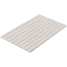 Badematte Kleine Wolke "Cord", beige (sandbeige), H:25mm, Polyacryl, Badematten, Badteppich, Streifen Design, Hoch-Tief Effekt