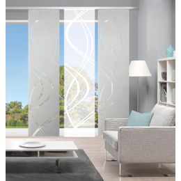 Schiebegardine Home Wohnideen "TIBERIO 3er SET" Gr. 1, grau, B:60cm H:245cm, Polyester, Gardinen, Schiebegardine 3er SET TIBERIO