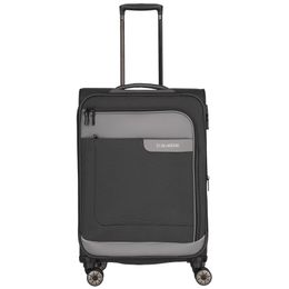 Weichgepäck-Trolley Travelite "VIIA, verschiedene Größen und Farben", Gr. B/H/T: 44 x 67 x 29 70, grau (schiefer), Polyester, mehrfarbig, Koffer, Reisegepäck Trolley Koffer Weichgepäck TSA Schloss