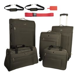 Trolleyset Travel Pal "Reisegepäck Trolley-Set PALMA", grün (olive), Polyester, unifarben, Koffer-Sets, 3 Koffer S/M/L, Reisetasche, Fliegetasche, Kofferanhänger, Koffergurt