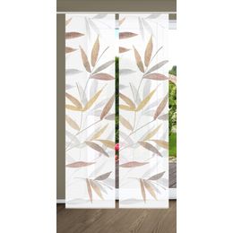 Schiebegardine HOME IN GREEN "RANDOW" Gr. 1, bunt, B:60cm H:245cm, Polyester, Gardinen, SET DIGITALDRUCK,BAMBUSOPTIK RECYCELT