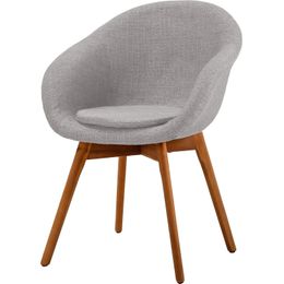 Gartenstuhl Best "Zadar", grau (akazie – hellgrau), B:59cm H:85cm T:62,5cm, Obermaterial: 80% Polyurethan, 20% Polypropylen, Stühle, Gartenstuhl