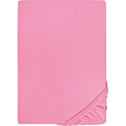 Spannbettlaken Biberna "Marc", pink, L:200cm, Jersey, Obermaterial: 100% Baumwolle, Bettlaken, aus Baumwolle, für Matratzen bis 22 cm Höhe, Bettlaken, Spannbetttuch
