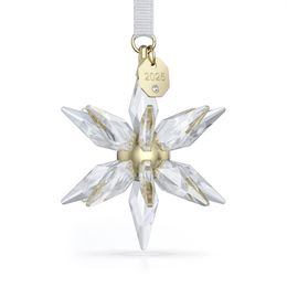 Dekohänger Swarovski "Kristallfigur Sammelfigur Annual Edition 3D Ornament 2025", weiß (kristallweiß, goldfarben, weiß), Dekohänger, Baumwolle, Kristallglas, Metall, Swarovski Kristall
