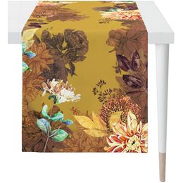 Tischläufer Apelt "5604 HERBSTZEIT, Herbstdeko, Herbst", bunt (senfgelb, bunt), B:48cm L:140cm, Baumwolle, Polyester, Tischdecken, Digitaldruck