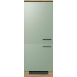 Kühlumbauschrank Flex-Well "Cara", grün (schilfgrün, artisan eiche), B:60cm T:60cm, Holzwerkstoff, Schränke, (B x H x T) 60 x 161 x 60 cm, in Highboardhöhe