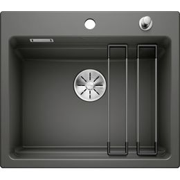 Küchenspüle Blanco "ETAGON 6", blau (basalt), B:46 H:22 T:54, Keramik, Küchenspülen, zum wechselseitigen Einbau geeignet, inklusive 2 ETAGON-Schienen