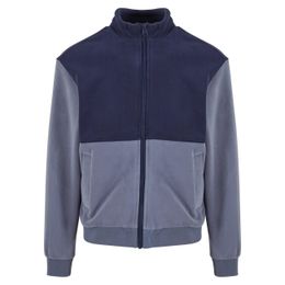 Allwetterjacke Urban Classics "Urban Classics Colour Block Polar Fleece Jacket", Herren, Gr. M, navy, cloudsky, 94% Polyester, 6% Elasthan, mehrfarbig, Casual, normal, amerikanischer Ausschnitt, Jacken