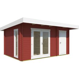 Gartenhaus Lasita Maja "CHAMELEON", rot (schwedenrot), Fußboden im Gartenhaus, Massivholzdach, Holzwerkstoff, Gartenhäuser
