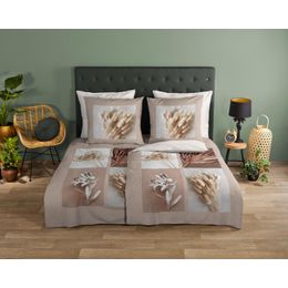 Wendebettwäsche Good Morning "Kami", beige (sand), B/L: 155cm x 220cm, 1 Stk., 1 Stk., Renforcé, B/L: 80cm x 80cm, 2 Stk., Renforcé, Obermaterial: 100% Baumwolle, Bettwäsche, 100% Baumwolle, Renforcé, 135x200, Reißverschluss, Wendeoptik, Sand