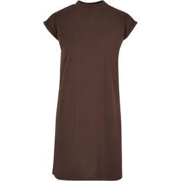 Shirtkleid Urban Classics "Urban Classics Damen Ladies Turtle Extended Shoulder Dress", Damen, Gr. XL, US-Größen, braun, 100% Baumwolle, unifarben, Klassisch, normal, Rundhals, Kleider