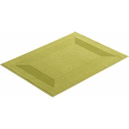 Badematte Vossen "New Generation" Gr. 2, grün (meadowgrün), H:10mm, Baumwolle, Badematten, Badteppich, mit Bordüre, Hoch-Tief Effekt, reine supersoft Baumwolle