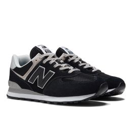 Sneaker New Balance "ML574 Core", Gr. 44, schwarz-weiß (schwarz, grau), Leder, Textil, Schuhe Modernsneaker, Topseller