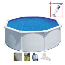 Rundpool GRE "ATLANTIS inkl. Zubehör", weiß, H:132cm Ø:300cm, Schwimmbecken, Höhe: 132 cm, in versch. Größen