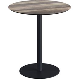 Klapptisch Essentials "Urban", schwarz (schwarz, tropical wood, schwarz), B:70cm H:73,2cm T:70cm, Pulverbeschichteter Stahl, Tische, Klapptisch, in verschiedenen Ausf&uuml;hrungen