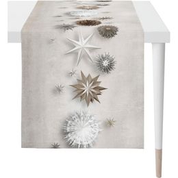 Tischläufer Apelt "5844", beige (natur), B:48cm L:140cm, Baumwolle, Polyester, Tischdecken