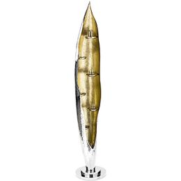 Windlicht Fink "CAVA, mit feiner Hammerschlagstruktur", silber (silberfarben), H:130cm Ø:22cm, Aluminium, Glas, Kerzenhalter, aus Aluminium und Glas, 7-flammig, Höhe ca. 130 cm