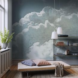 Fototapete Komar "Komar Vlies Fototapete - Vintage Clouds - Gr&ouml;&szlig;e 250 x 250 cm", lila (modern), L:2,5m, Vlies, Tapeten