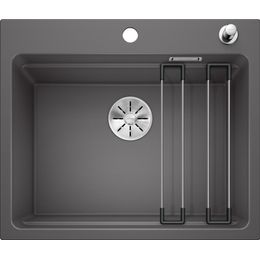 Granitspüle Blanco "ETAGON 6", grau (felsgrau), B:51 H:23 T:60, Verbundwerkstoff, Küchenspülen, inklusive 2 Gratis ETAGON-Schienen aus Edelstahl