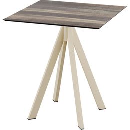 Klapptisch Essentials "Infinity", beige (sand, tropical wood, sandfarben), B:70cm H:73,2cm T:70cm, Stahl/HPL Tischplatte, Tische, in verschiedenen Ausführungen