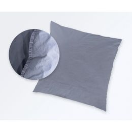 Kissenbezüge Primera "Kissenbezüge »Stone Washed«, Primera (2 Stück)", blau (denim), B:80cm L:80cm, Renforcé, Obermaterial: 100% Baumwolle, Kissenbezüge, mit Stone-Washed Optik