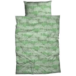 Bettwäsche CASATEX "Ginkgo", grün, B/L: 155cm x 220cm, 1 Stk., 1 Stk., Satin, B/L: 80cm x 80cm, 2 Stk., Satin, Obermaterial: 100% Baumwolle, Bettwäsche, zarte Ginkgo Blätter, elegantes Design