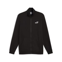 Trainingsjacke Puma "ESS NO. 1 LOGO TRACK JACKET TR", Herren, Gr. S, schwarz (Puma schwarz), Sweatware, Obermaterial: 68% Baumwolle, 32% Polyester, unifarben, Sportlich, regular fit normal, Jacken