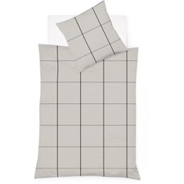 Bettwäsche Fleuresse "Lech 4311", grau (steingrau), B/L: 155cm x 200cm, 1 Stk., 1 Stk., Flanell, B/L: 80cm x 80cm, 2 Stk., Flanell, Obermaterial: 100% Baumwolle, Bettwäsche, Edelflanell, Baumwolle, in Gr. 135x200, 155x220, 200x200cm